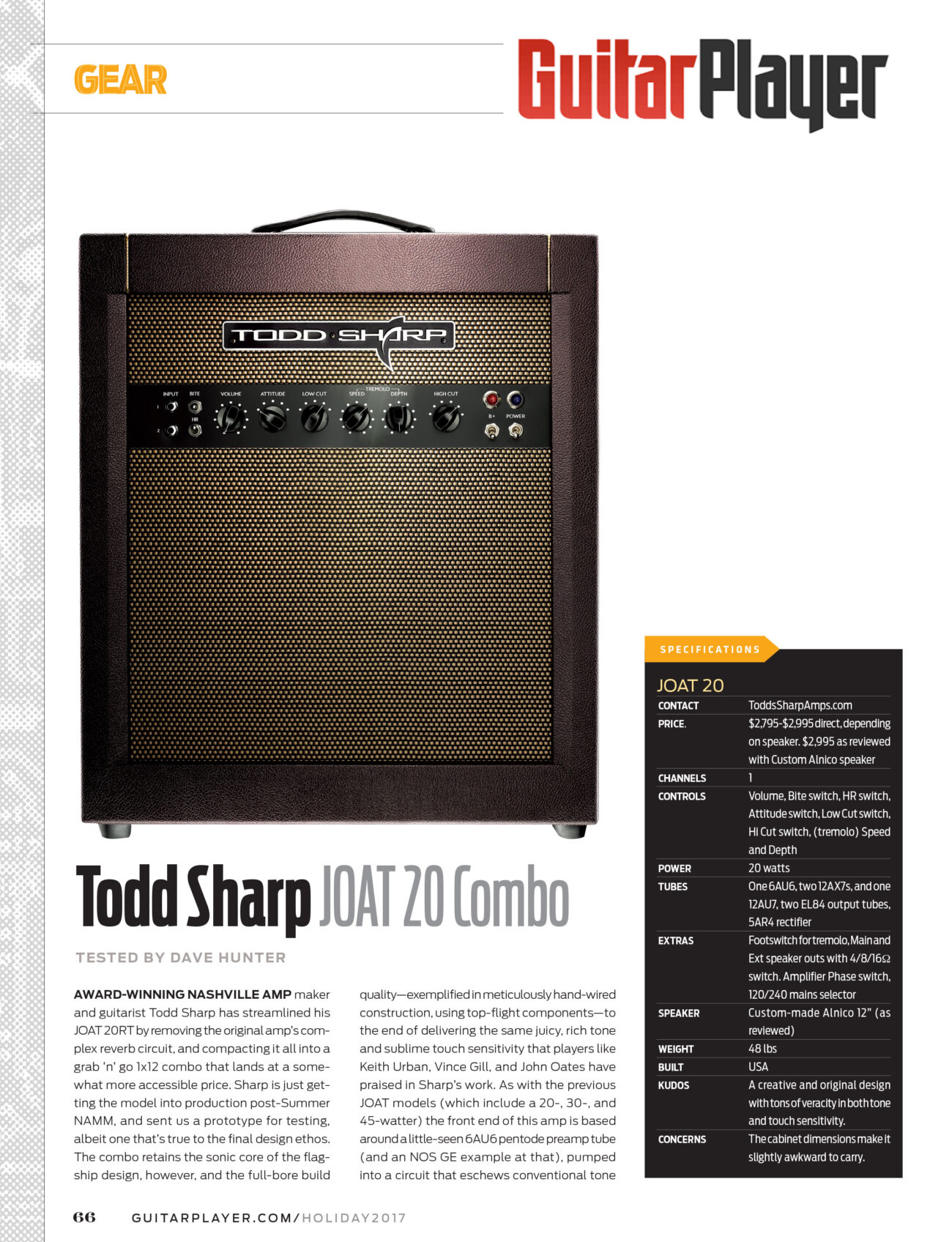 JOAT 1x12" 20W Combo - Todd Sharp