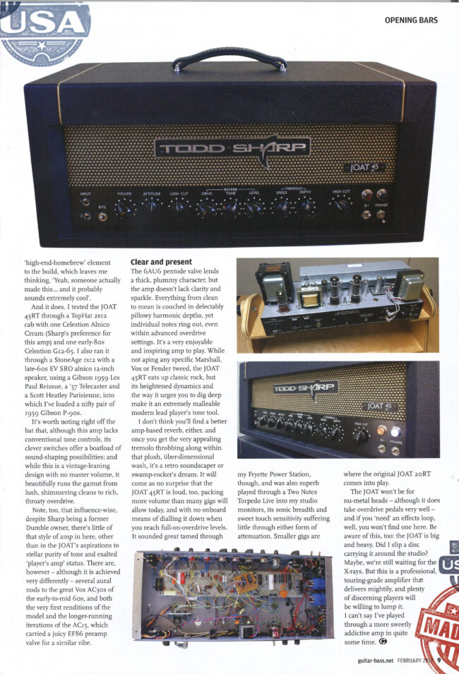 The JOAT 45RT+ Amplifier - Todd Sharp